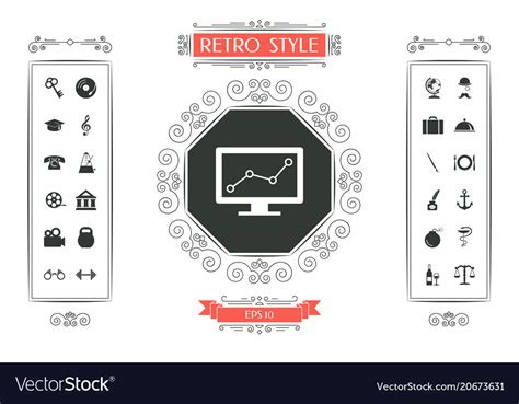 Computer Monitors With Graph Royalty Free Vector Image