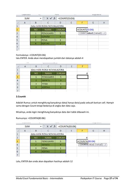 00 modul excel fundamental basic intermediate silviaassyifa31