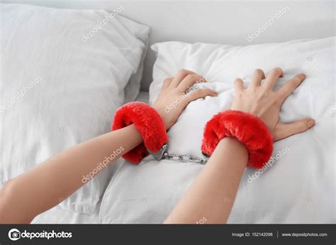 Woman Wearing Sexy Handcuffs Stock Photo Belchonock 152142098