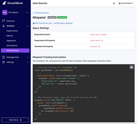 using growthbook with mixpanel growthbook docs