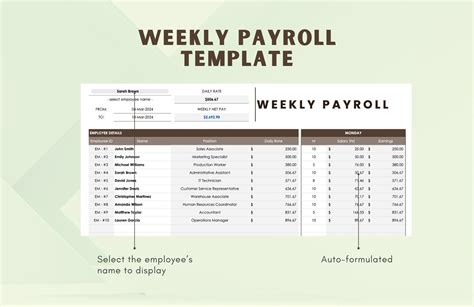 Weekly Payroll Template In MS Excel Google Sheets Download Template Net