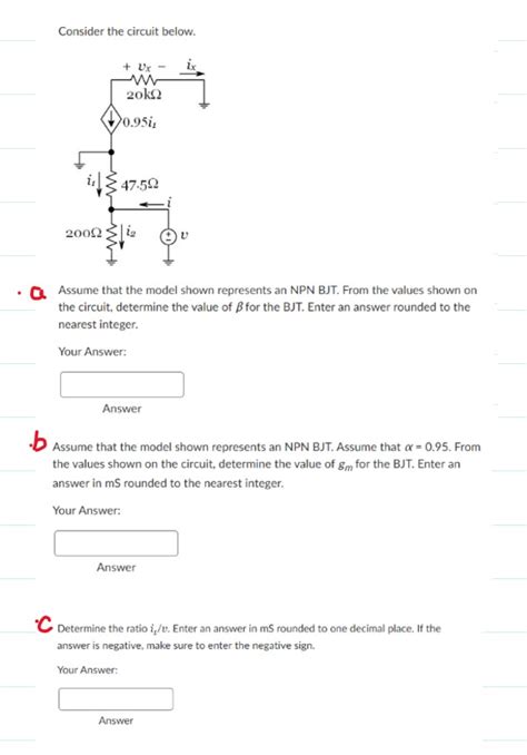 Solved Answer Part A B C Consider The Circuit Below Assume Chegg