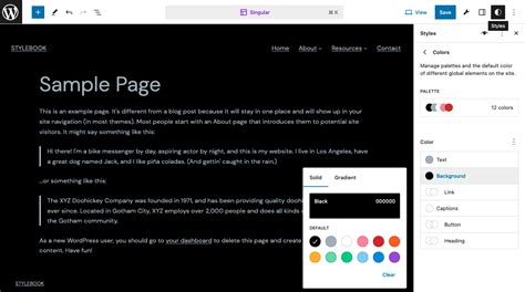 The Style Book A One Stop Shop For Styling Block Themes Wordpress Developer Blog