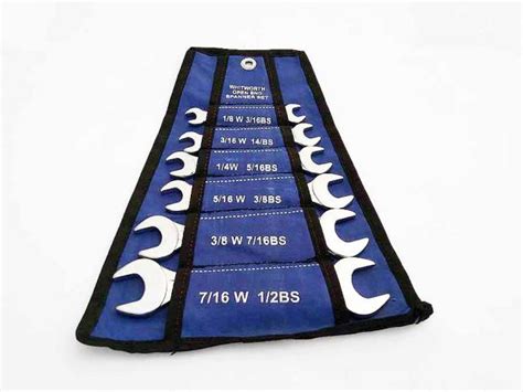 Whitworth Spanner Set 6 Peice Open End Chrome Vanadium Srm Classic Bikes