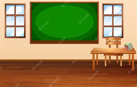 Empty Classroom Illustration Clean Educational Background Image