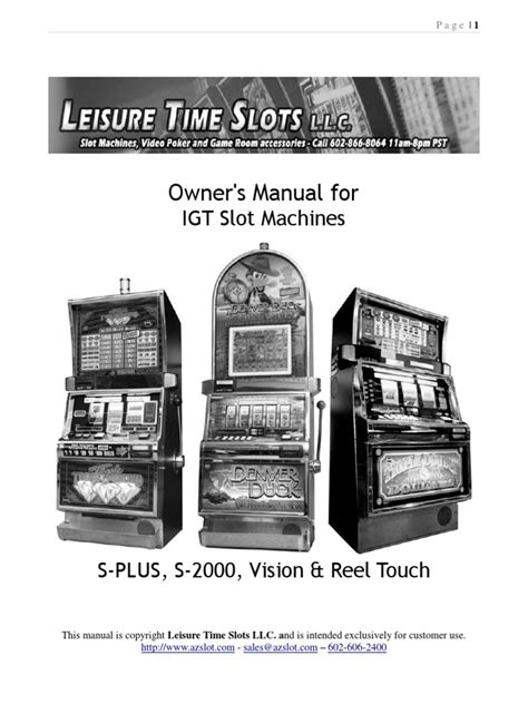 igt manual pdf slot machine manufactured goods