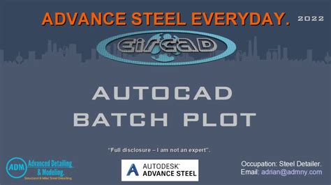 advance steel autocad batch plot youtube