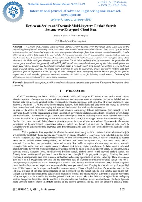 Pdf Review On Secure And Dynamic Multi Keyword Ranked Search Scheme