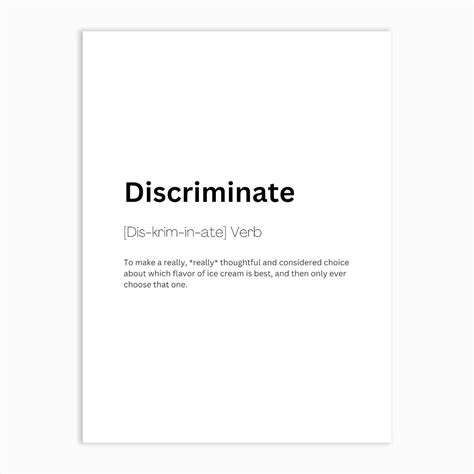 Discriminate Definition Meaning Art Print By Kaigozen Fy