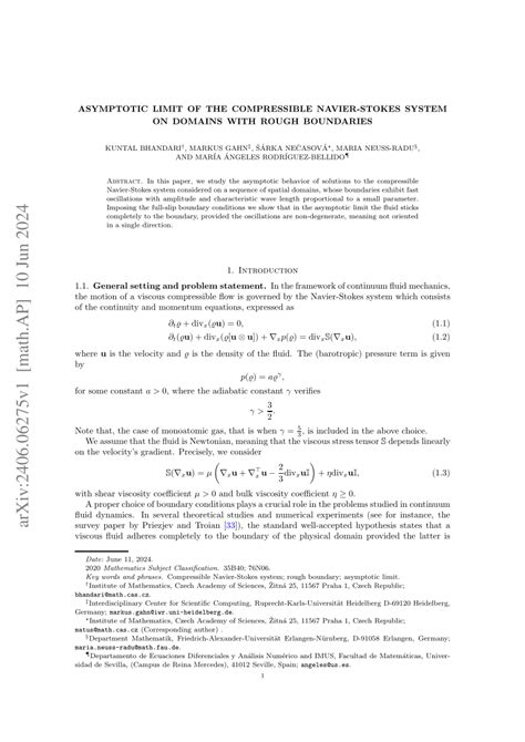 Pdf Asymptotic Limit Of The Compressible Navier Stokes System On Domains With Rough Boundaries