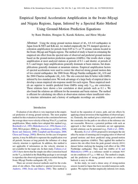 Empirical Spectral Acceleration Amplification In The Iwate Miyagi And