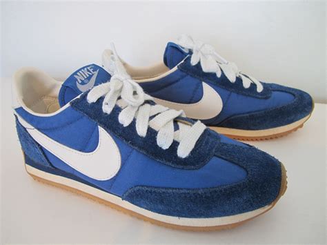 Vintage Blue And White Leather Nike Swoosh Running Sneakers Etsy