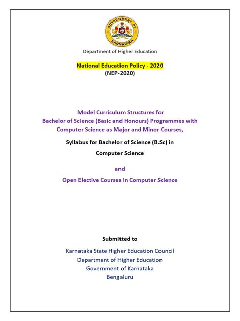 Ug Bsc Computer Science Syllabus Nep 2020 Pdf Artificial Intelligence Intelligence Ai