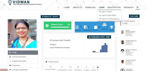 Take A Look On Vidwan Profile For Any Future Collaborative Academic
