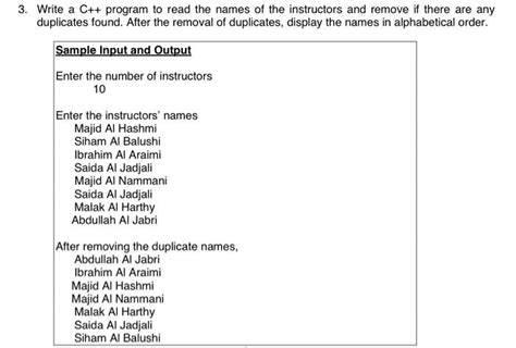 Solved Write A C Program To Read The Names Of The