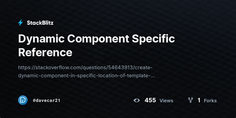 Dynamic Component Specific Reference Stackblitz