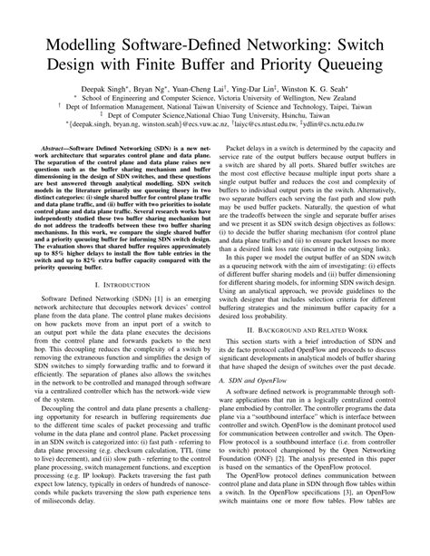 Pdf Modelling Software Defined Networking Switch Design With Finite