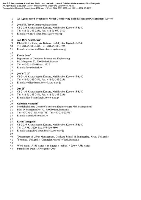 Pdf An Agent Based Evacuation Model Considering Field Effects And Government Advice