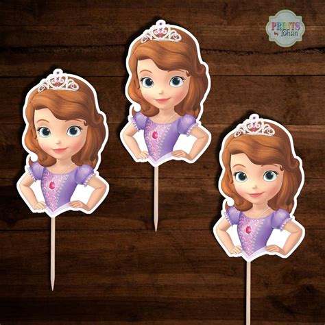 Sofia The First Cupcake Toppers Sofia The First Cake Pop Toppers Sofia The First Cupcake Picks