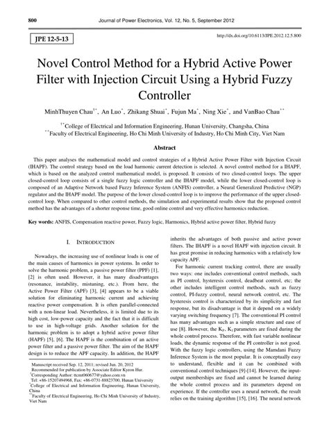 Pdf Novel Control Method For A Hybrid Active Power Filter With