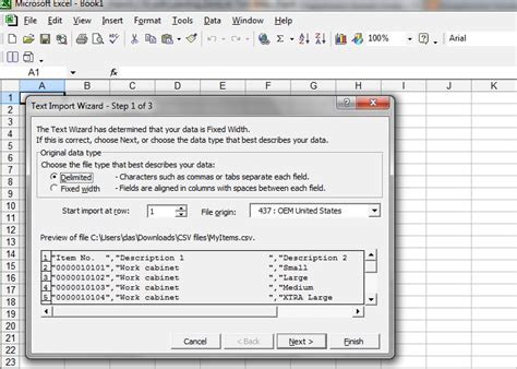 import a csv file into excel containing numeric data with leading zeros