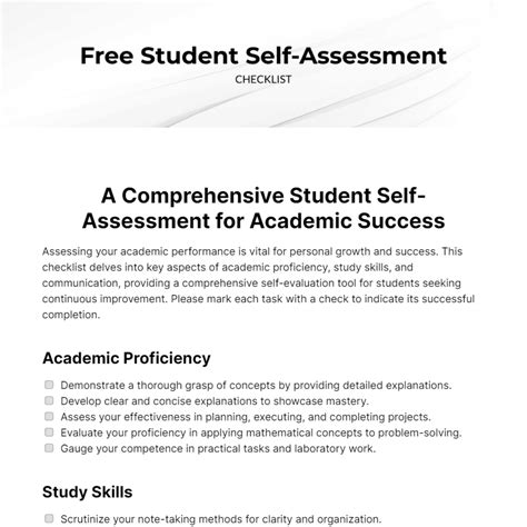 Free Assessment Checklist Templates And Examples Edit Online And Download