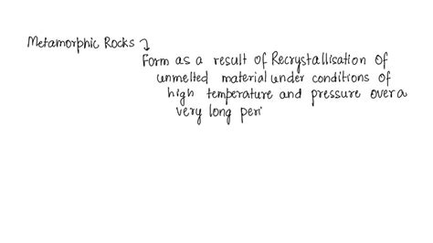 Solved Which Rock Forms By The Recrystallization Of Unmelted Rock Material Under Conditions Of
