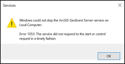 Error ArcGIS Enterprise Error The Service Did Not Respond To The Start Or Control R