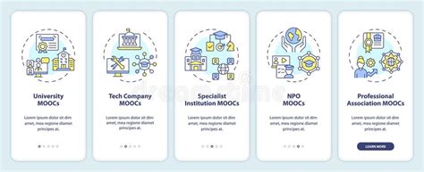 Walkthrough Mooc With Thin Line Icons Concept Stock Illustration Illustration Of Degree