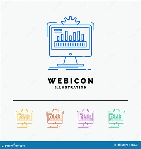 Dashboard Admin Monitor Monitoring Processing 5 Color Line Web Icon