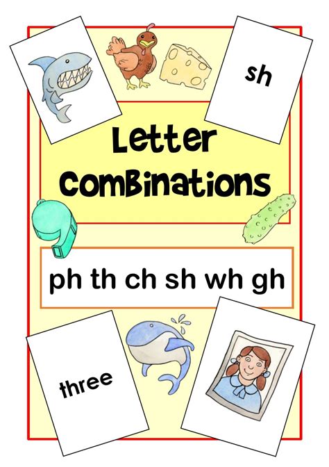 Meg English - Bright and Fun Teacher Resources : Letter Combination (Phonics) Flashcards (ph, sh ...