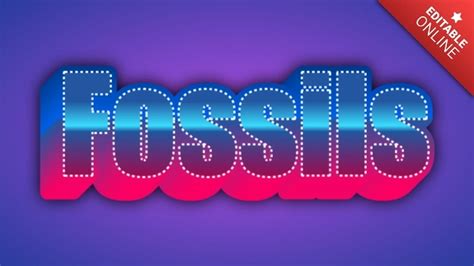 Fossils Retro Vintage 80s Style 3d Text Effect Generator