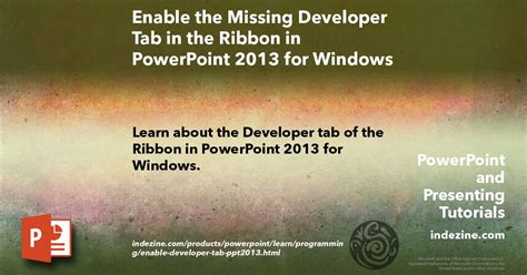 Enable The Missing Developer Tab In The Ribbon In Powerpoint 2011 For Mac