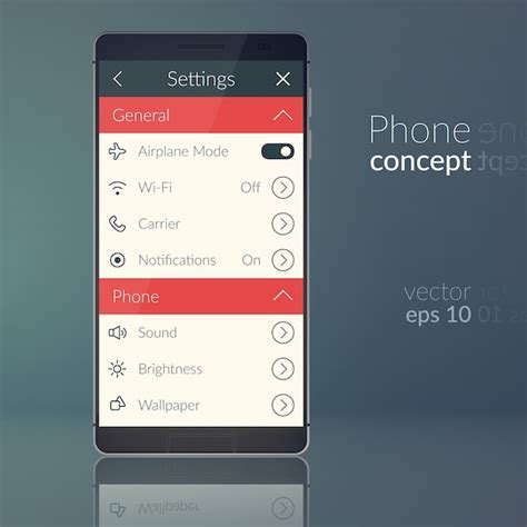 Free Vector Phone Design Concept With Flat User Interface Menu