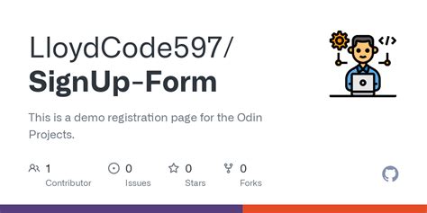 GitHub LloydCode SignUp Form This Is A Demo Registration Page For The Odin Projects