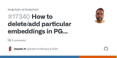 How To Deleteadd Particular Embeddings In Pg Vector · Issue 17340