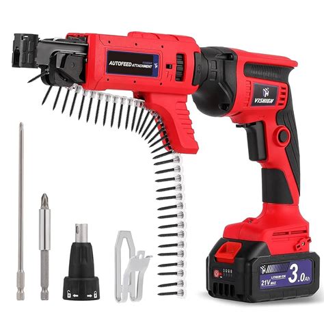 Vishigh Screw Gun Vishigh 20v Cordless Collated Screw Gun With Auto