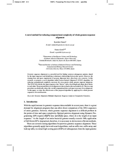 pdf a novel method for reducing computational complexity of whole