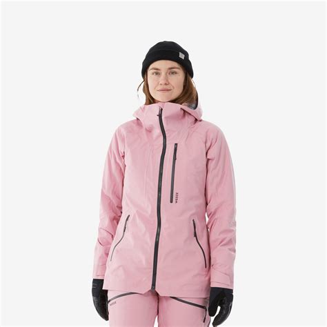 Womens Warm And Breathable Ski And Snowboard Jacket Fr500 Pale Pink