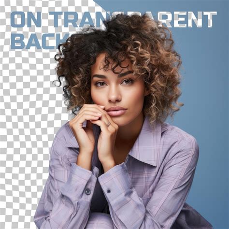 Забавная молодая взрослая женщина с вьющимися волосами из австралийских аборигенов одетая в