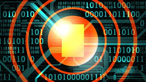 전자 회로 기판 바이너리 코드와 미래 배경 추상화 하 고 잘 조직 된 레이어 프레임 컴퓨터 디지털 기술 텍스트 심볼 로고에 대