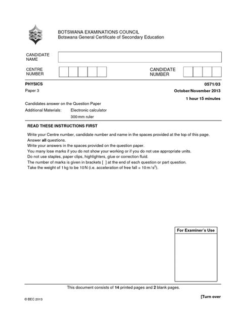2013 Bgcse Physics Paper 3 Pdf Physical Sciences Electricity 2013 Bgcse Physics Paper 3 Pdf Physical Sciences Electricity