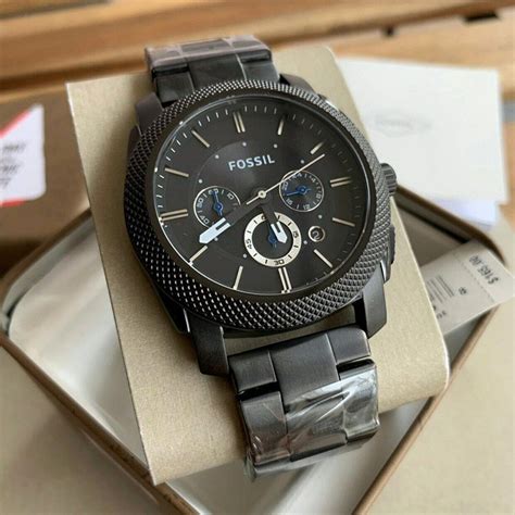 Fossil Original Machine Chronograph Black Stainless Steel Watch Fs4552 Mens Fashion Watches