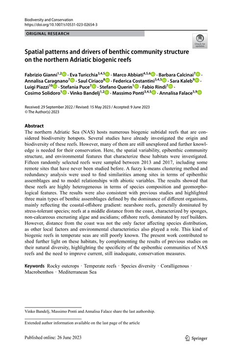 Pdf Spatial Patterns And Drivers Of Benthic Community Structure On