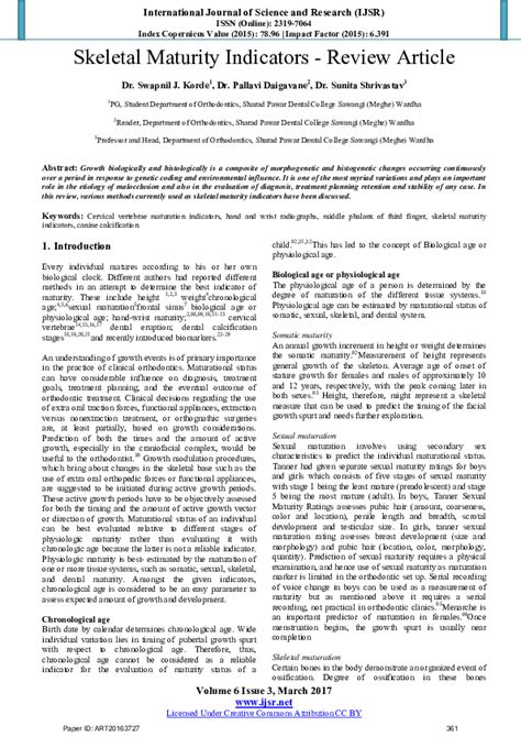 pdf skeletal maturity indicators review
