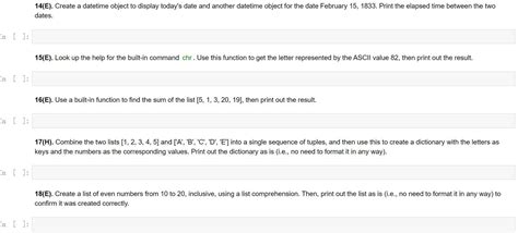solved 14 e create a datetime object to display today s