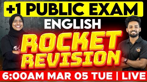 Plus One Public Exam English Rocket Revision Eduport Plus One Youtube