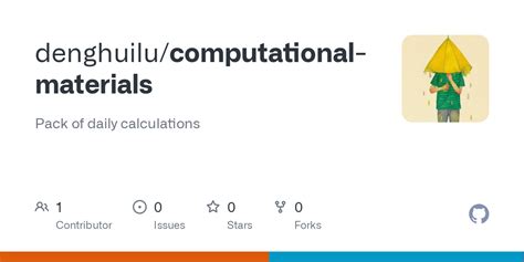 Github Denghuilucomputational Materials Pack Of Daily Calculations