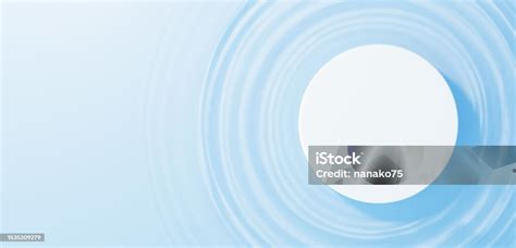 3d Illustration물 표면에 떠 있는 흰색 실린더 베이스 잔물결 오버헤드 뷰 복사 공간 입체 이미지에 대한 스톡 사진 및 기타 이미지 Istock