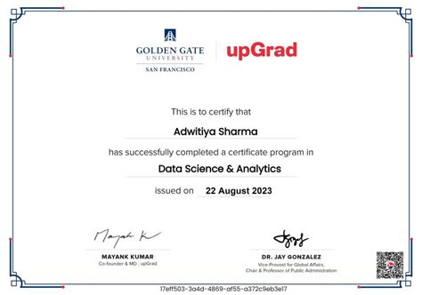 Givemycertificate Upgrad Dataanalytics Datascience Machinelearning